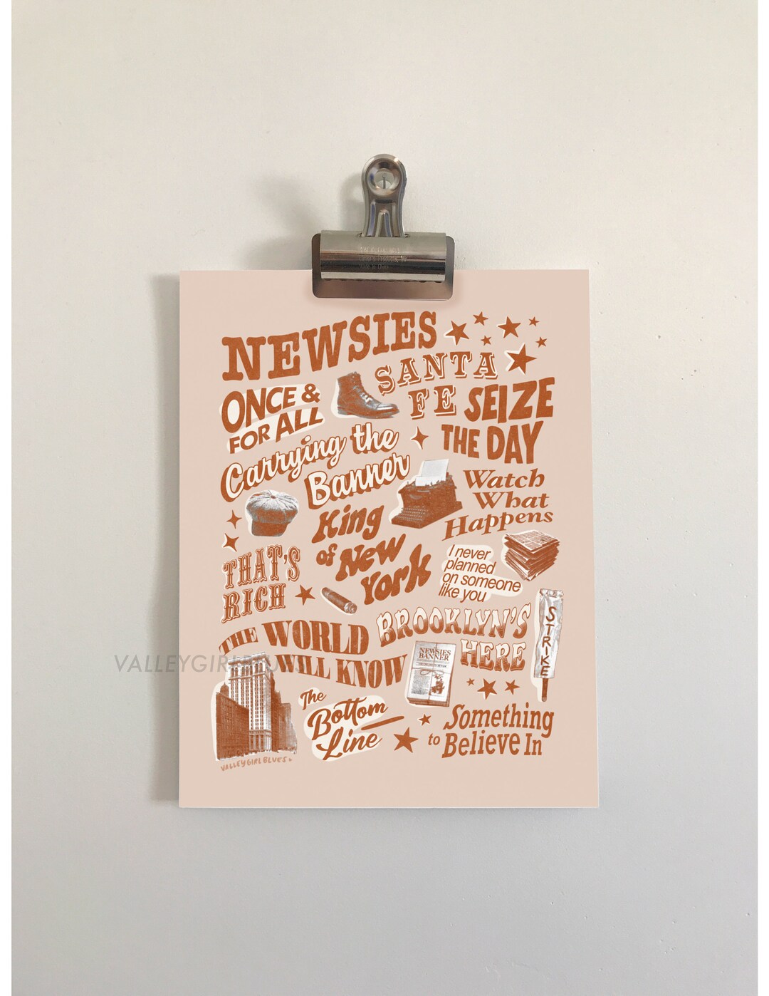 Newsies Broadway Songs Tracklist Design Print Wall Art - Etsy