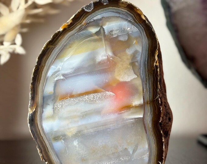 Agate Geode Crystal Lamp, Natural Gemstone Accent Table Lamp, Crystal ...