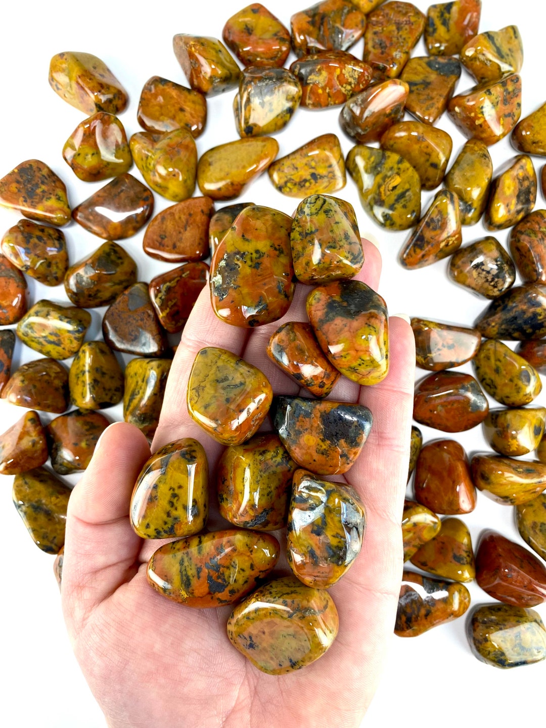 Tigers Tail Jasper Tumbled Stone, Rare Polished Pocket Stone - Etsy