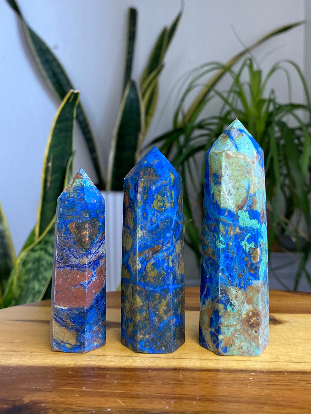 Azurite Chrysocolla Polished Point, Rare High Quality Combo, Phoenix ...