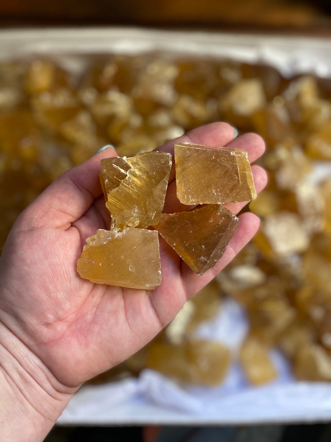 Raw Honey Calcite Crystal Pieces, Golden Calcite Rough Material ...