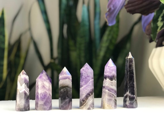 Chevron Amethyst Crystal Point Dream Amethyst Crystal Tower - Etsy
