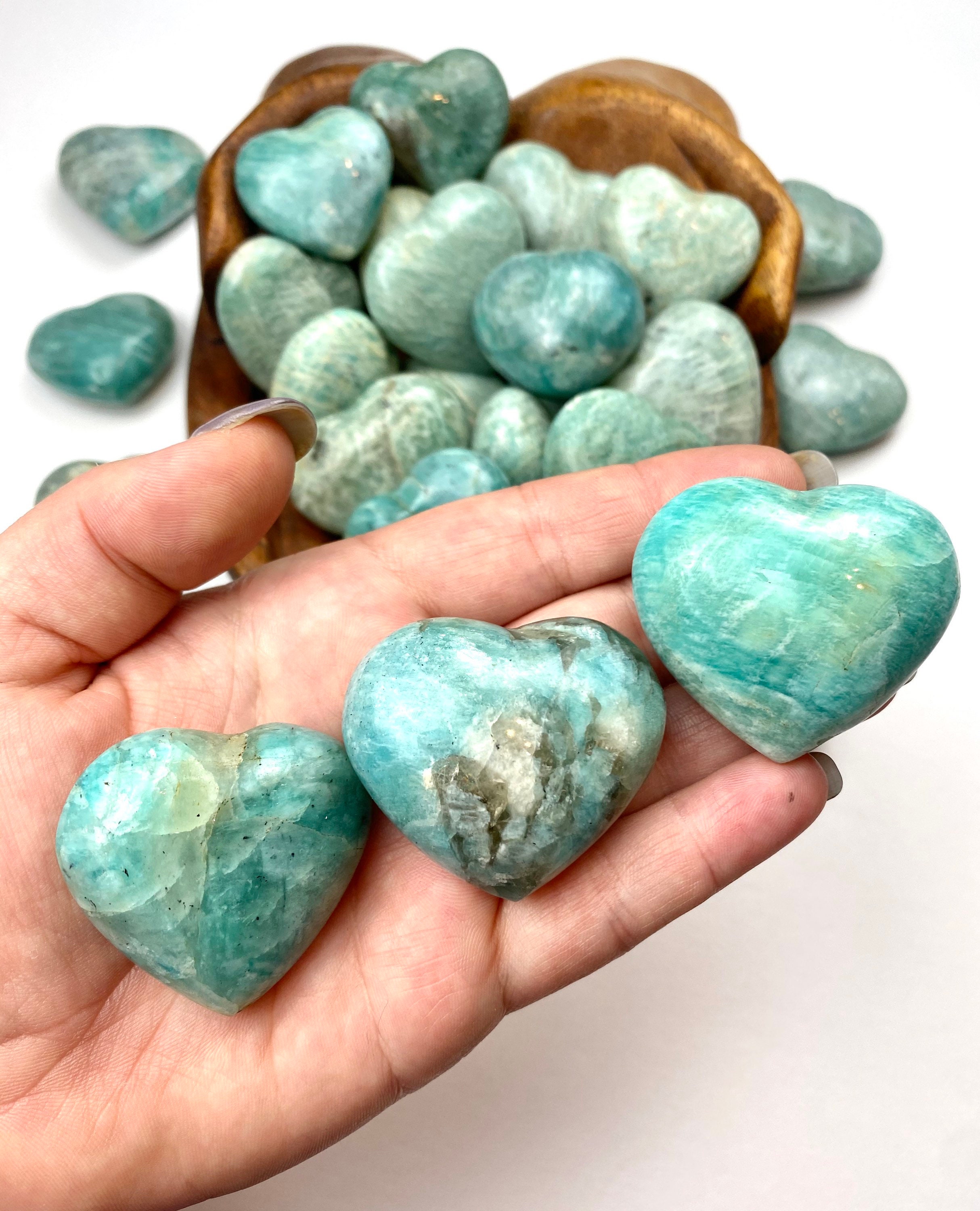 Amazonite Crystal Heart Choose Your Own Size Heart Shaped - Etsy