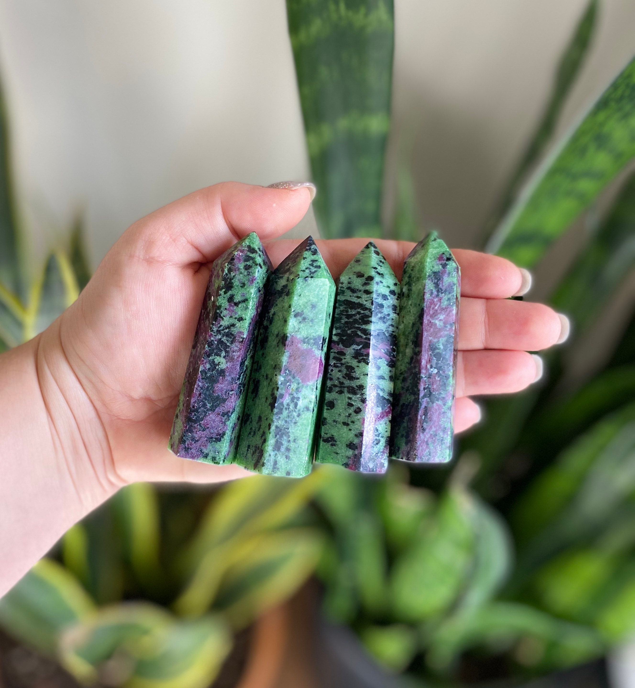 Ruby Zoisite Tower, Polished Ruby Zoisite Point, Anyolite Self-standing ...
