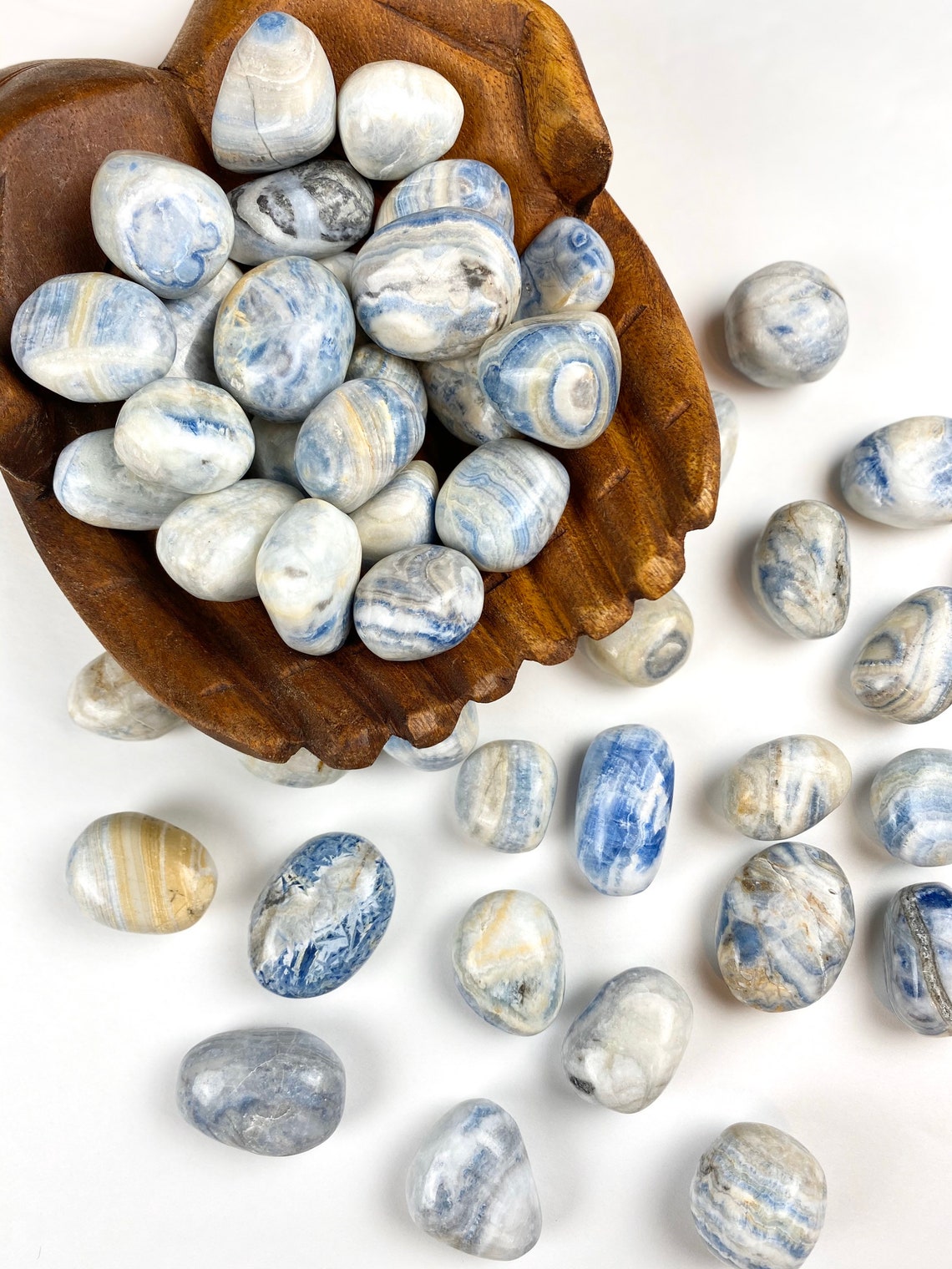 Blue Scheelite Tumbled Stone, Lapis Lace Onyx, Rare Unusual Gemstone ...