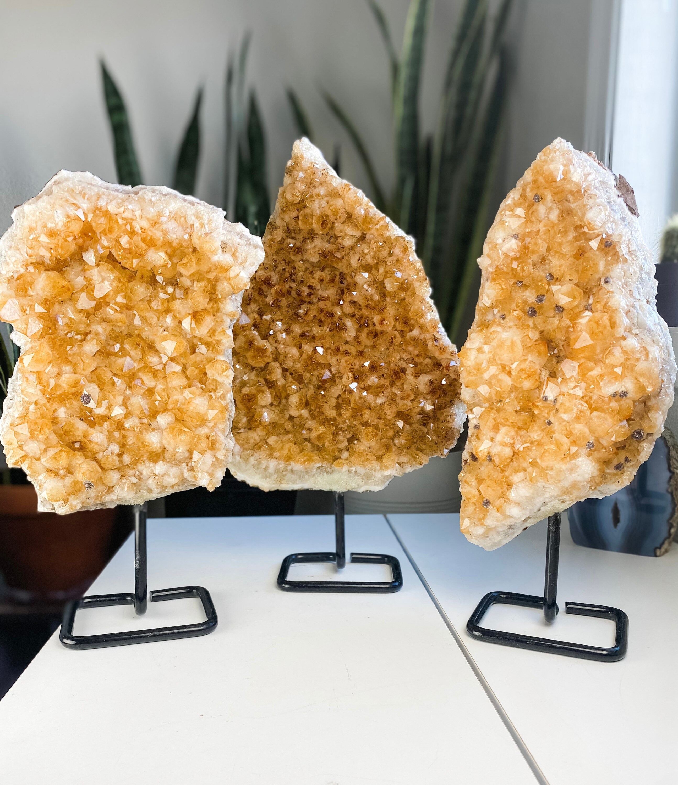 Large Citrine on Stand Citrine Cluster on Custom Base | Etsy