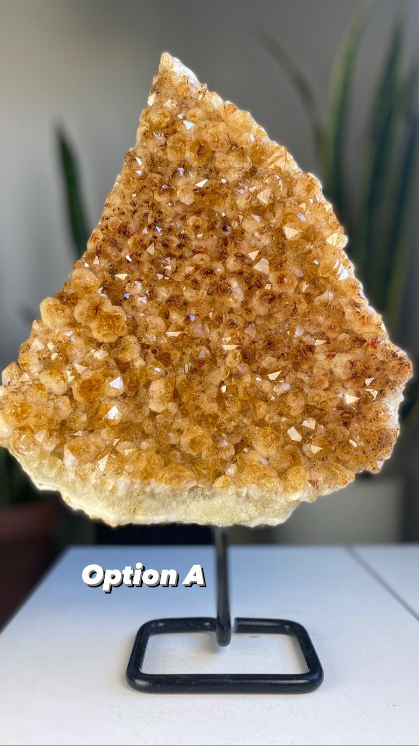 Large Citrine on Stand Citrine Cluster on Custom Base | Etsy