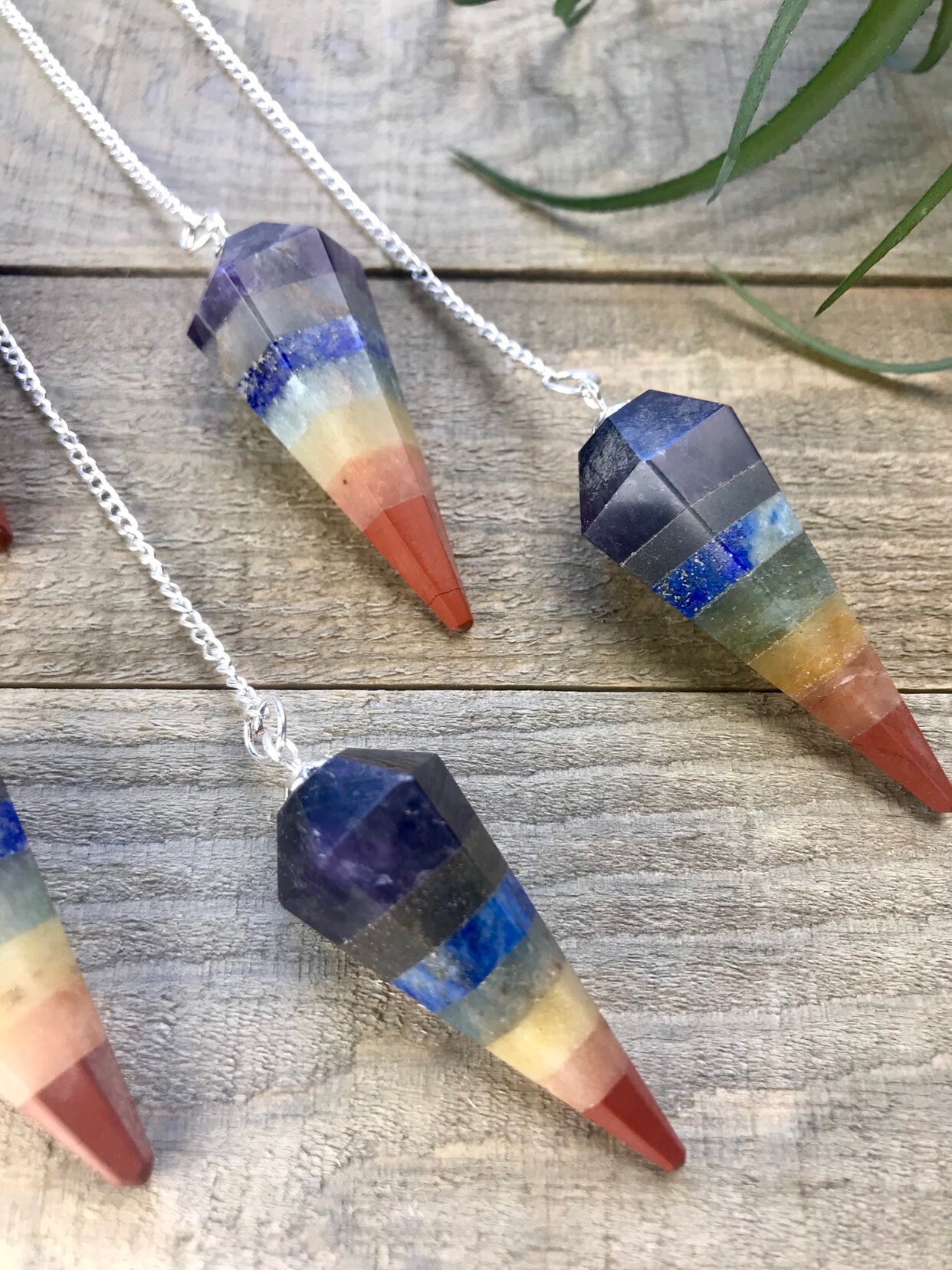 Rainbow Chakra Pendulum 7 Gemstone Rainbow Chakra Pendulum - Etsy