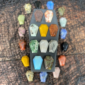 Halloween Mini Carved Gemstone Coffins: 16 Crystal Stone Variations - Etsy