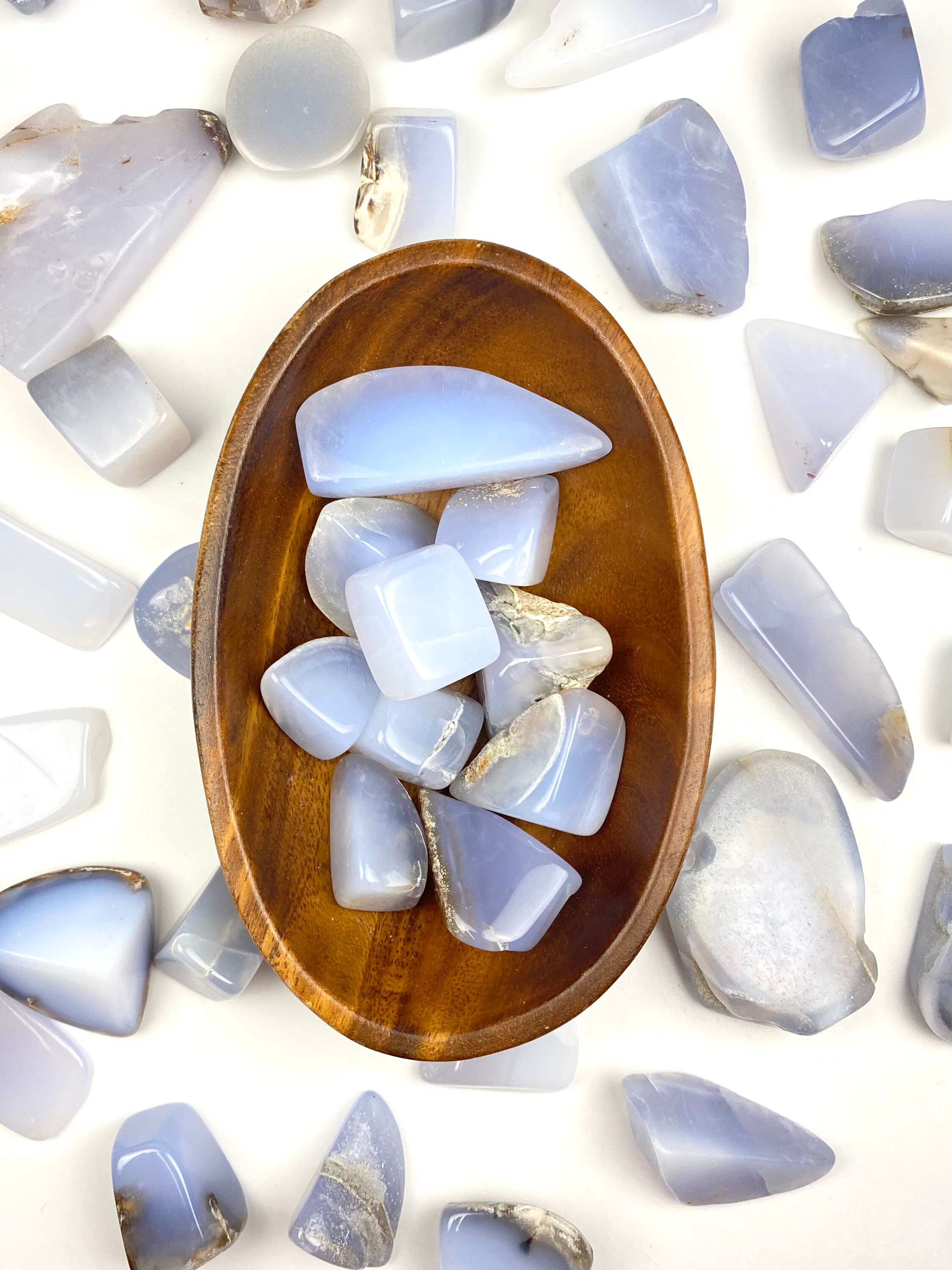 Turkish Blue Chalcedony Tumbled Stone Throat Chakra Healing - Etsy