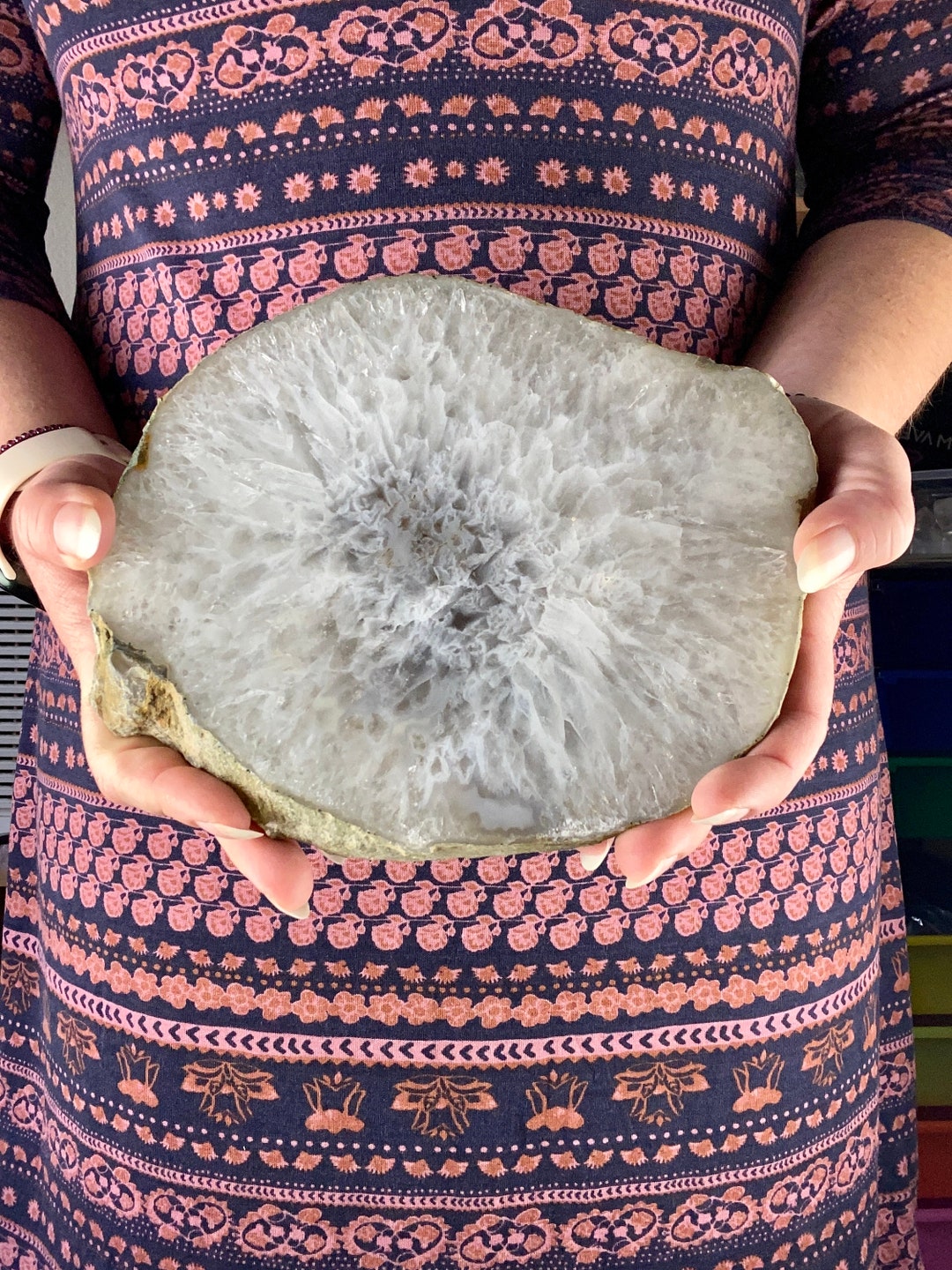 Large Agate Slice, 2.75 Lb Natural Brazilian Agate Slice, Crystal Home ...