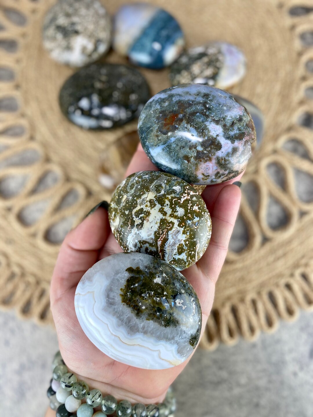 Ocean Jasper Palm Stone, Sea Jasper Polished Palm, Choose Your Own ...