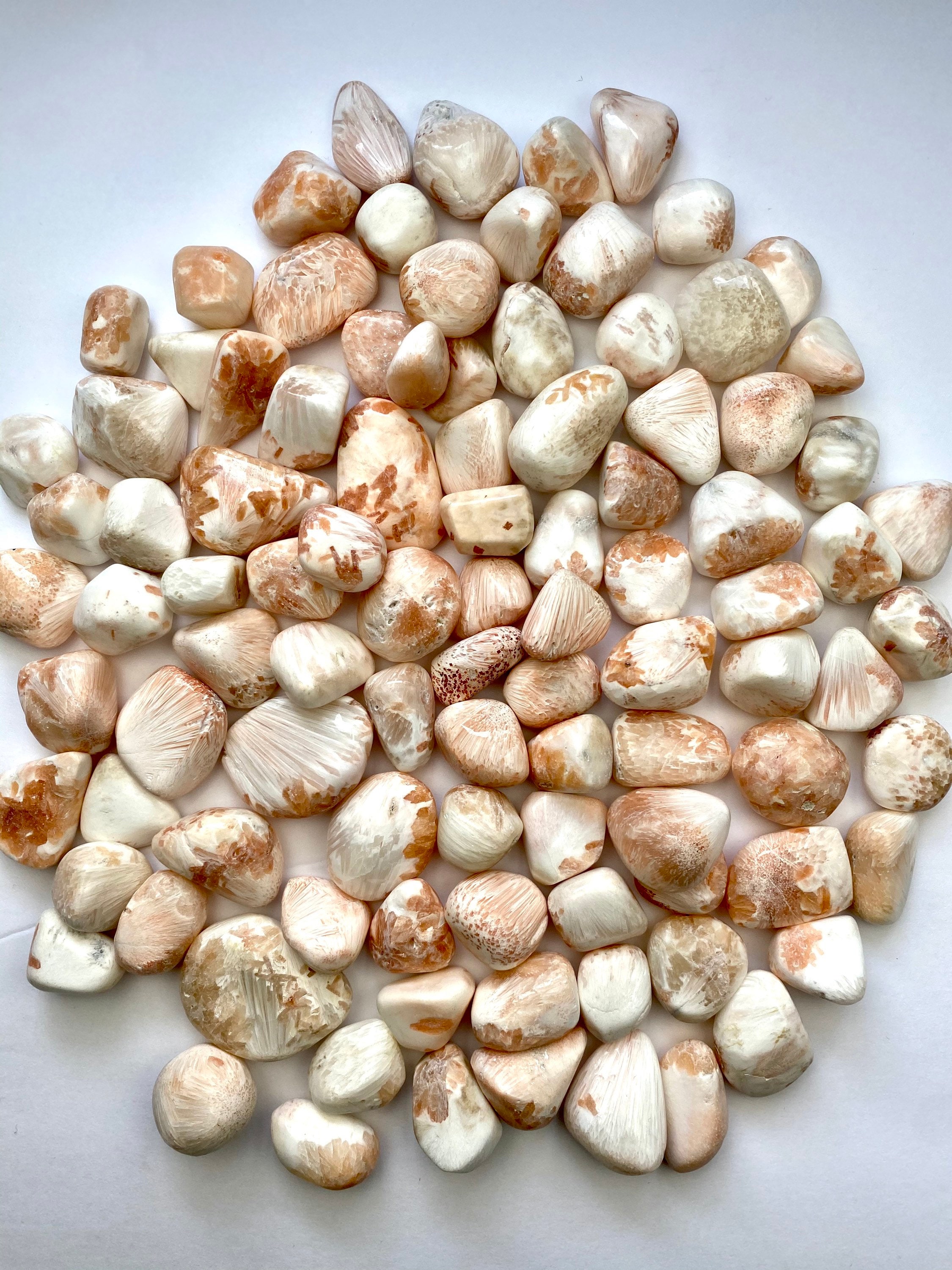 Stilbite in Scolecite Tumbled Stone Pink Stilbite in | Etsy