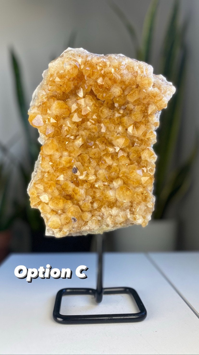 Large Citrine on Stand Citrine Cluster on Custom Base | Etsy