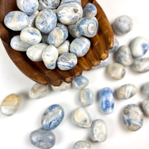 Blue Scheelite Tumbled Stone, Lapis Lace Onyx, Rare Unusual Gemstone ...