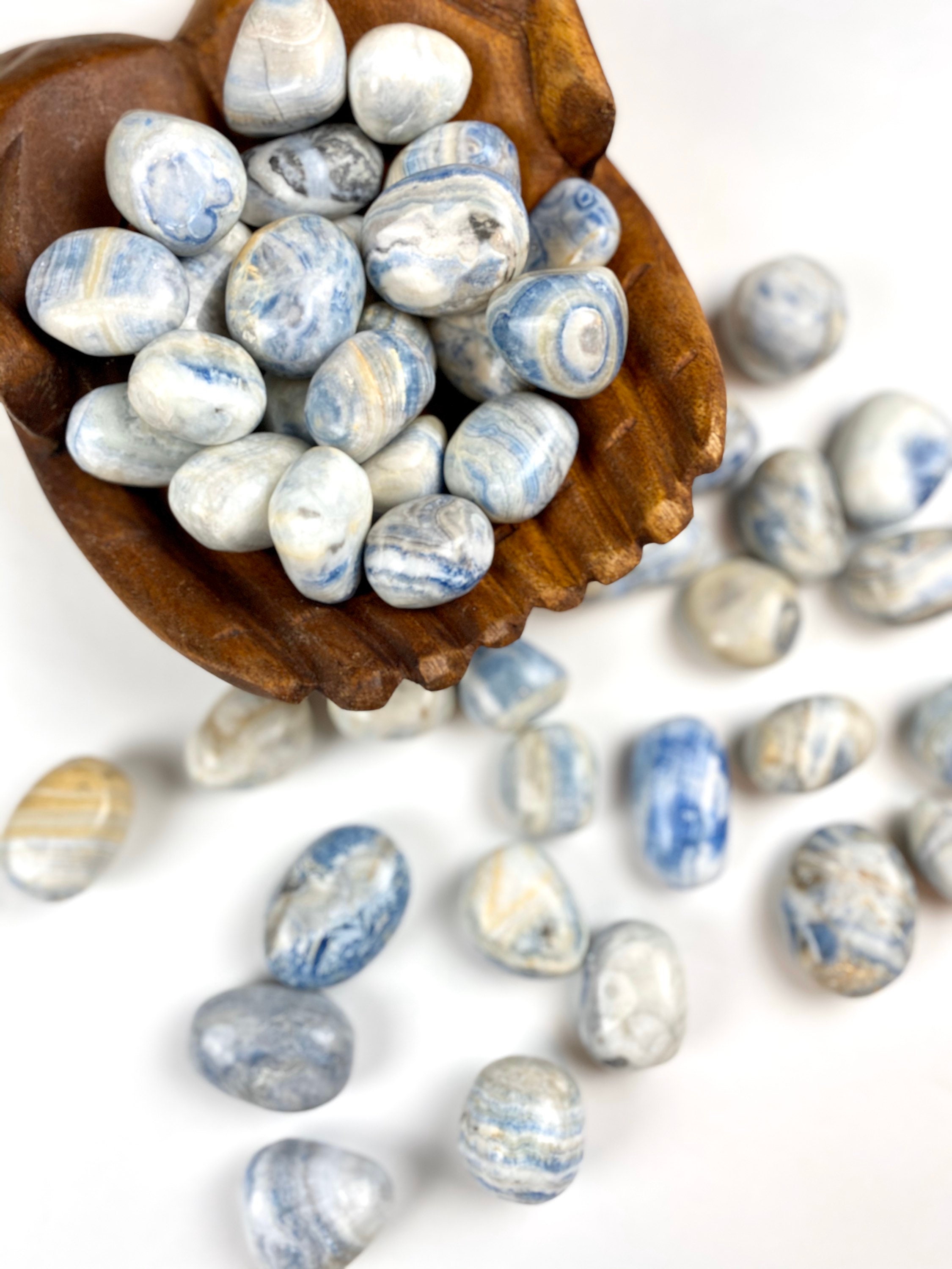 Blue Scheelite Tumbled Stone, Lapis Lace Onyx, Rare Unusual Gemstone ...