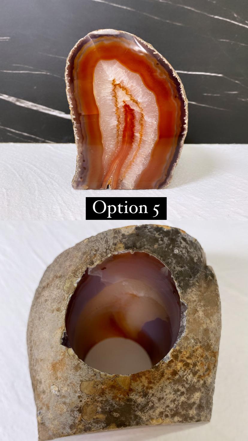 Agate Candle Holder, Natural Warm Toned Agate Gemstone Home Decor - Etsy