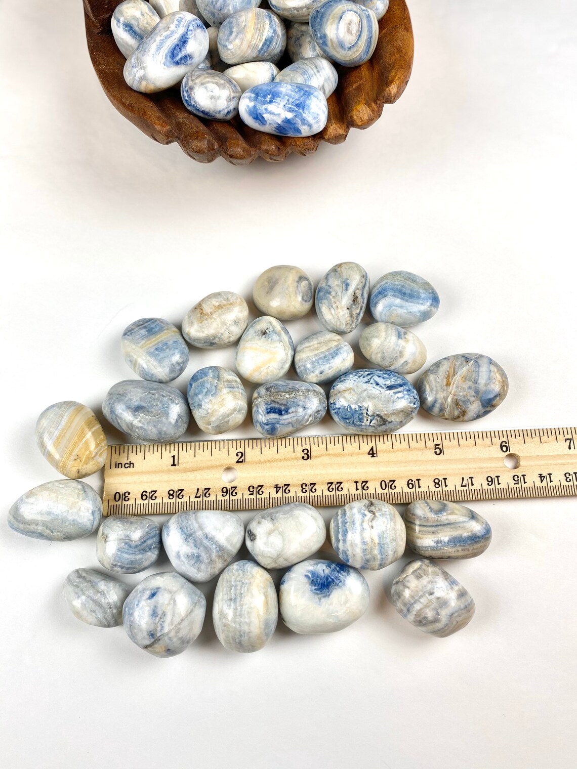 Blue Scheelite Tumbled Stone, Lapis Lace Onyx, Rare Unusual Gemstone ...