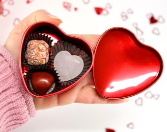 Mini Crystal Gift Set, Heart Shaped Box of Tumbled Stones, 3 Piece ...
