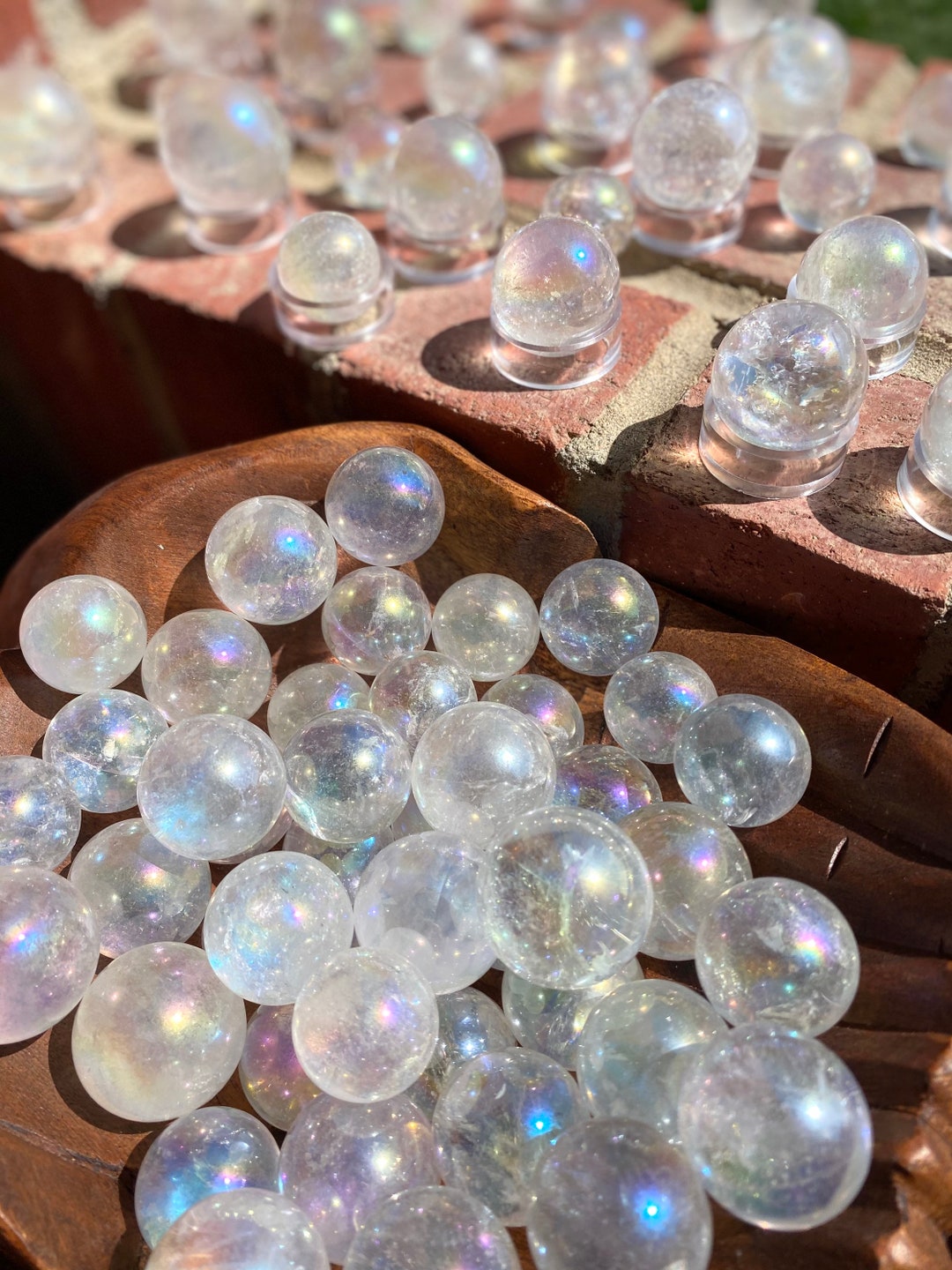 Aura Quartz Rainbow Sphere, Angel Aura Quartz Crystal, Polished Aura ...