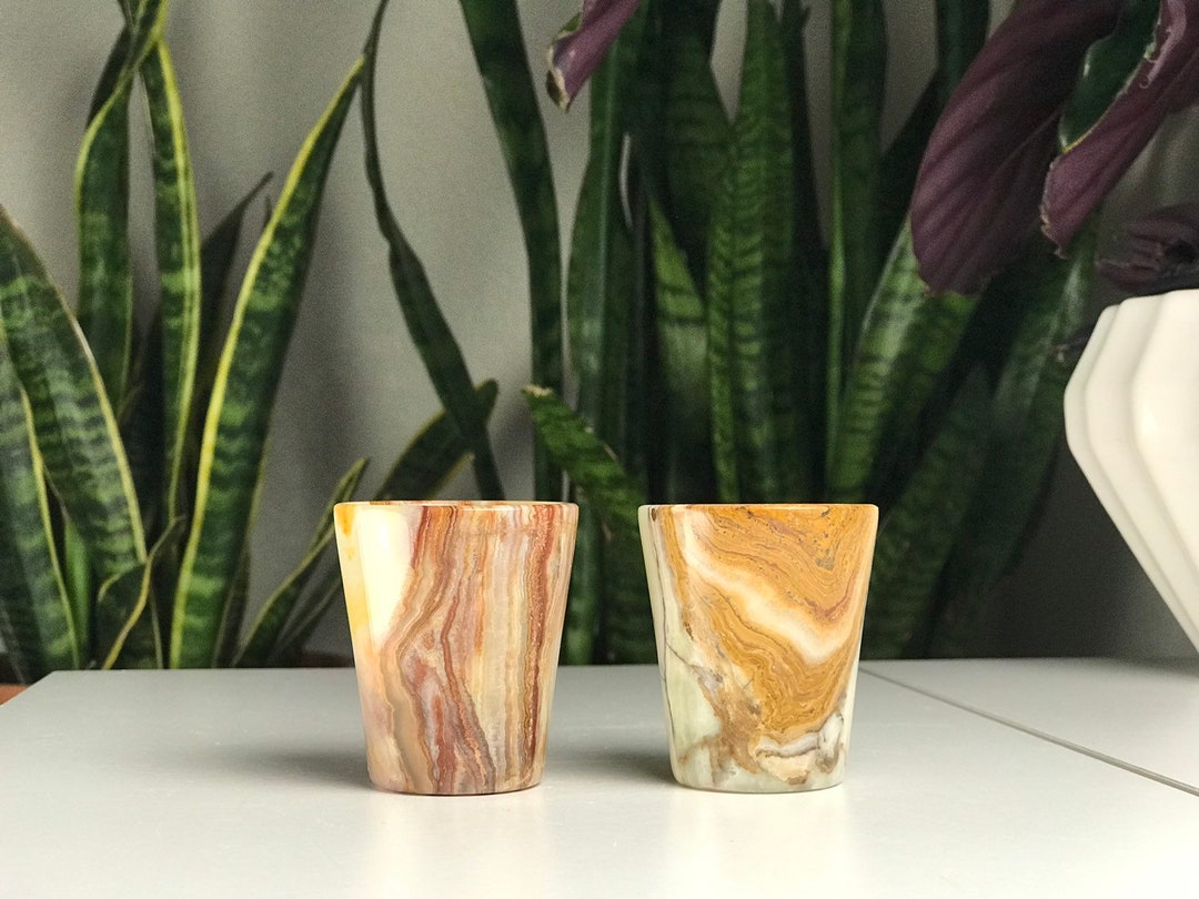 Green Onyx Shot Glass Set Fancy Shot Glasses Crystal Shot Glasses Etsy