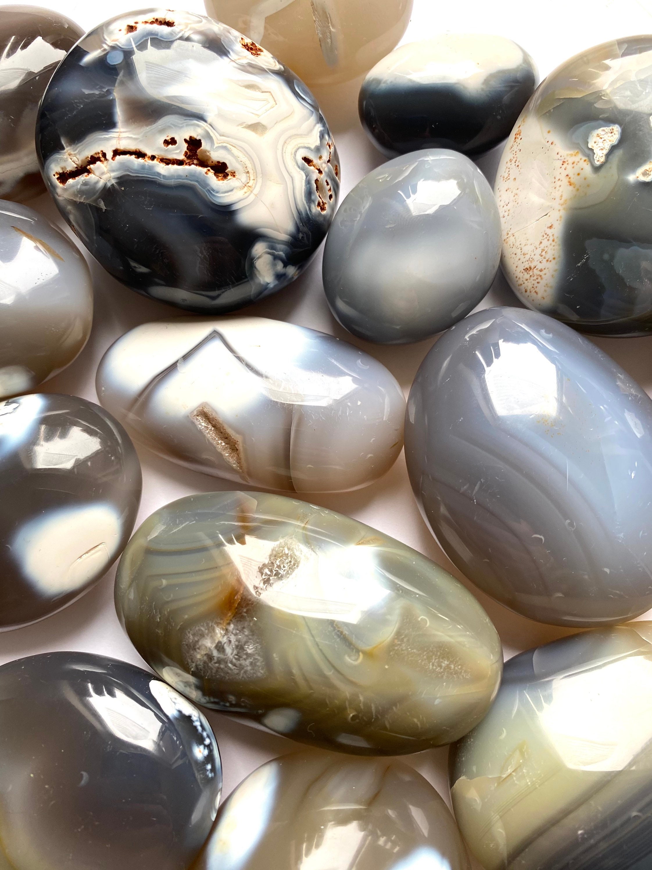 Orca Agate Polished Palm Stone Agate Massage Stone Agate | Etsy