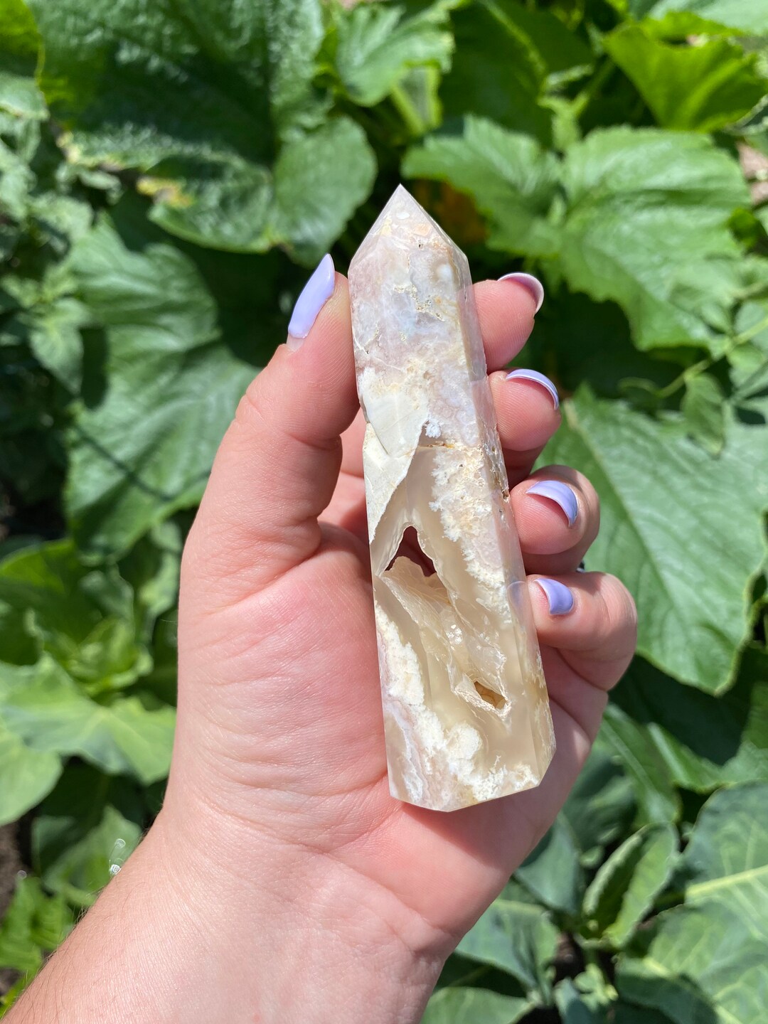 You Choose Flower Agate Crystal Point Tower, Sakura Plume Agate, High ...