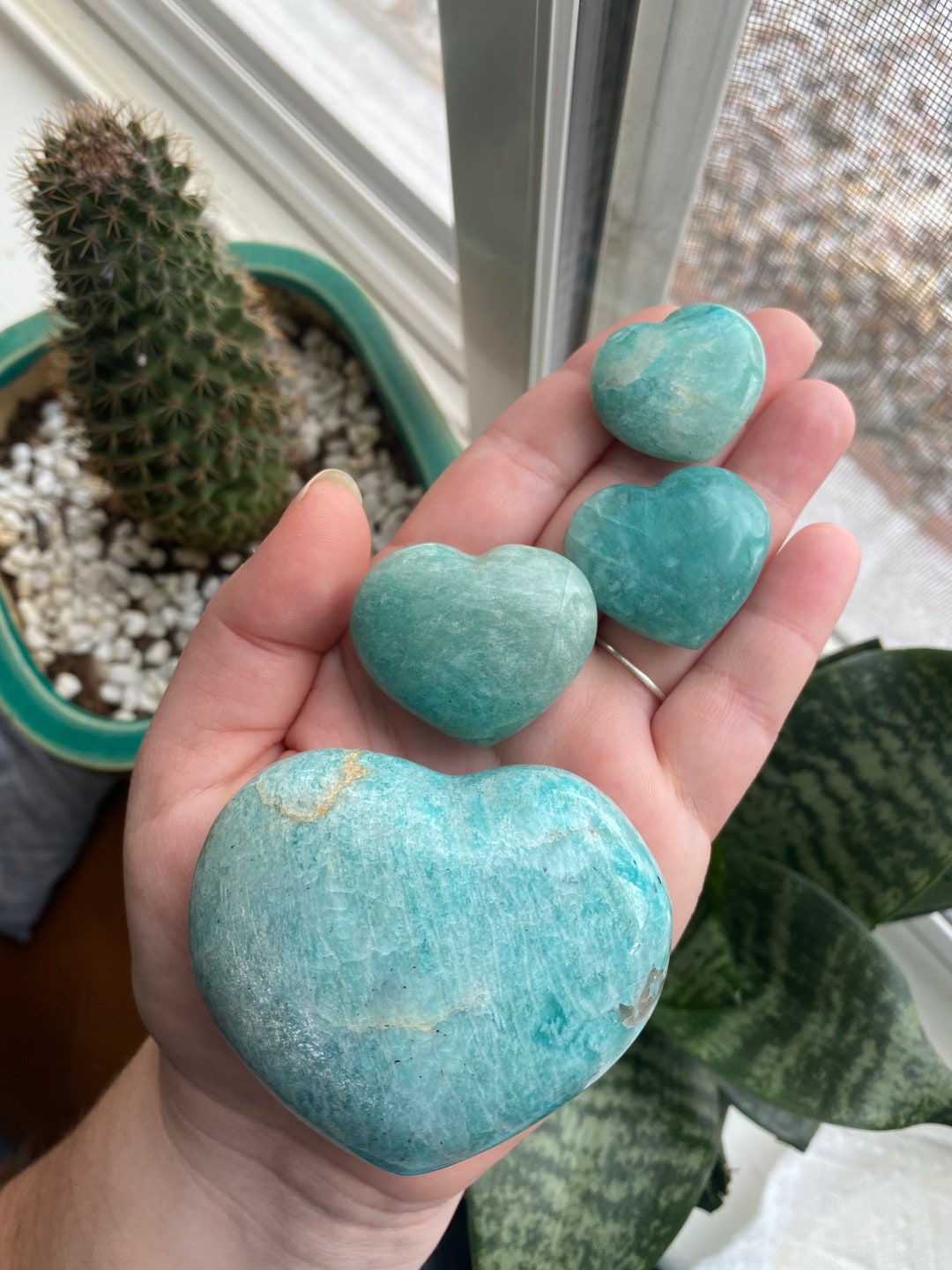 Amazonite Crystal Heart Choose Your Own Size Heart Shaped Amazonite ...