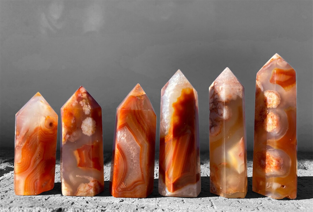 Choose Your Own Carnelian Flower Agate Crystal Towers, Rare Gemstone ...