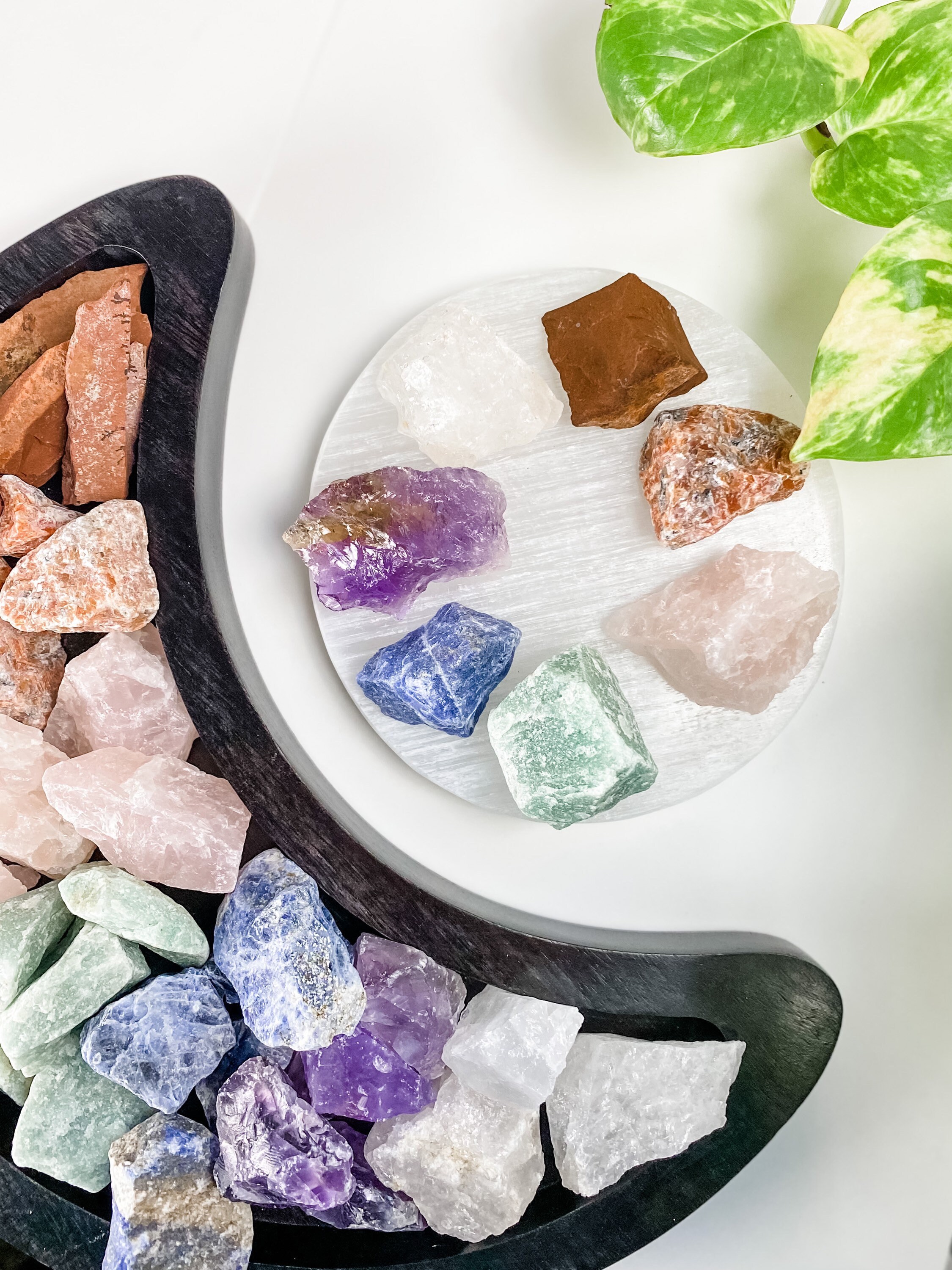 Beginner Crystal Set Raw Gemstone Set 7 Piece Raw Stone | Etsy