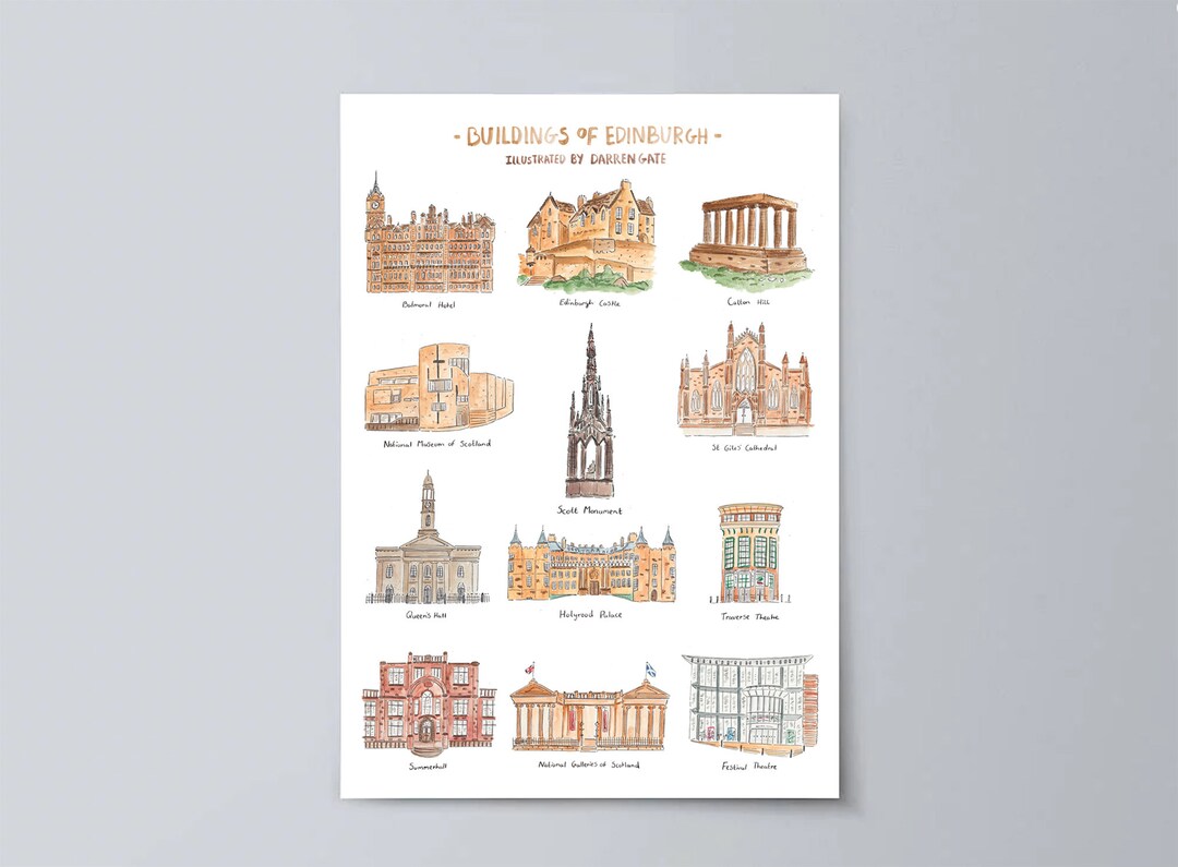 Edinburgh Art Print , Buildings of Edinburgh, Scotland - Etsy