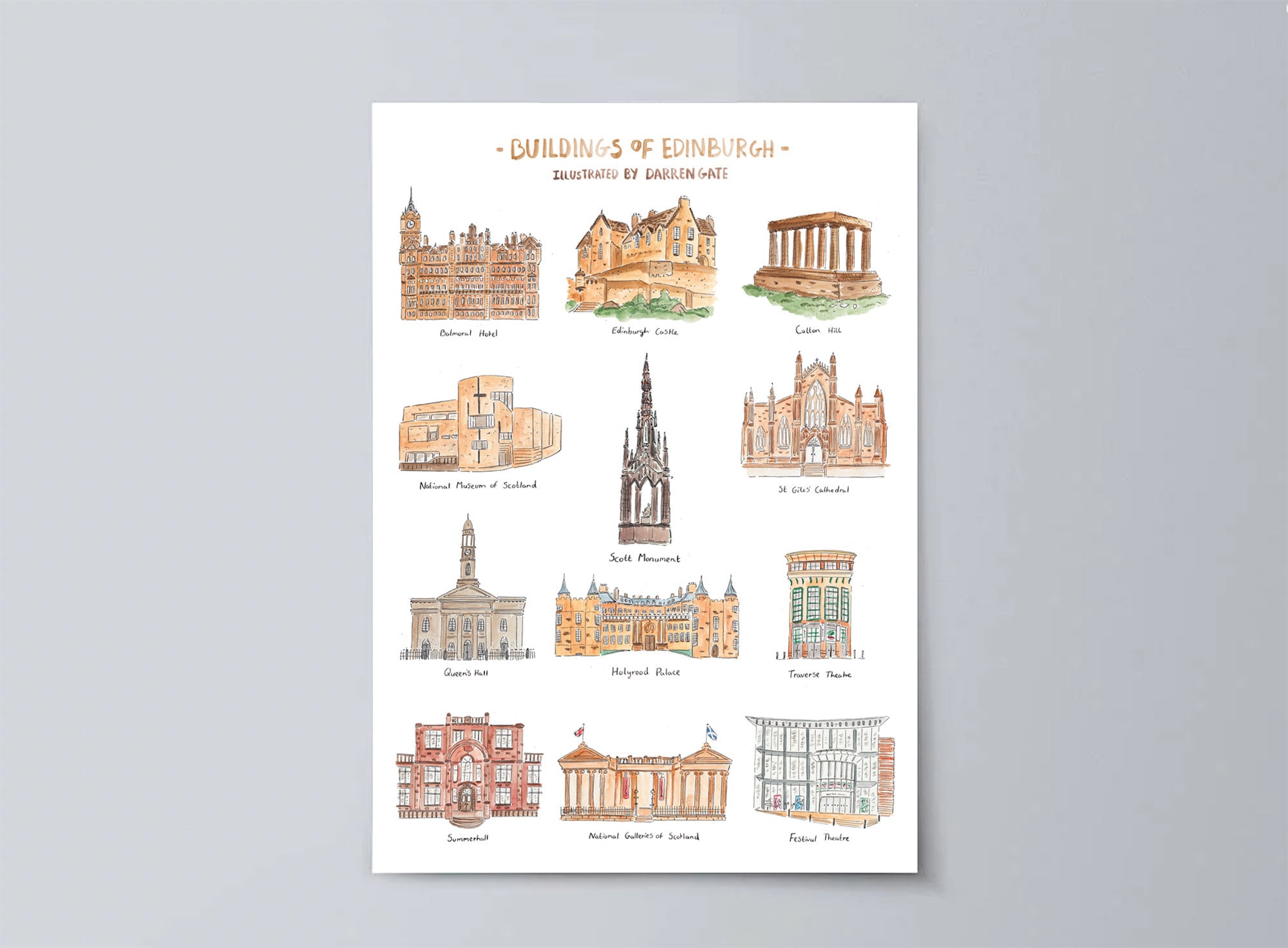 Edinburgh Art Print , Buildings of Edinburgh, Scotland - Etsy