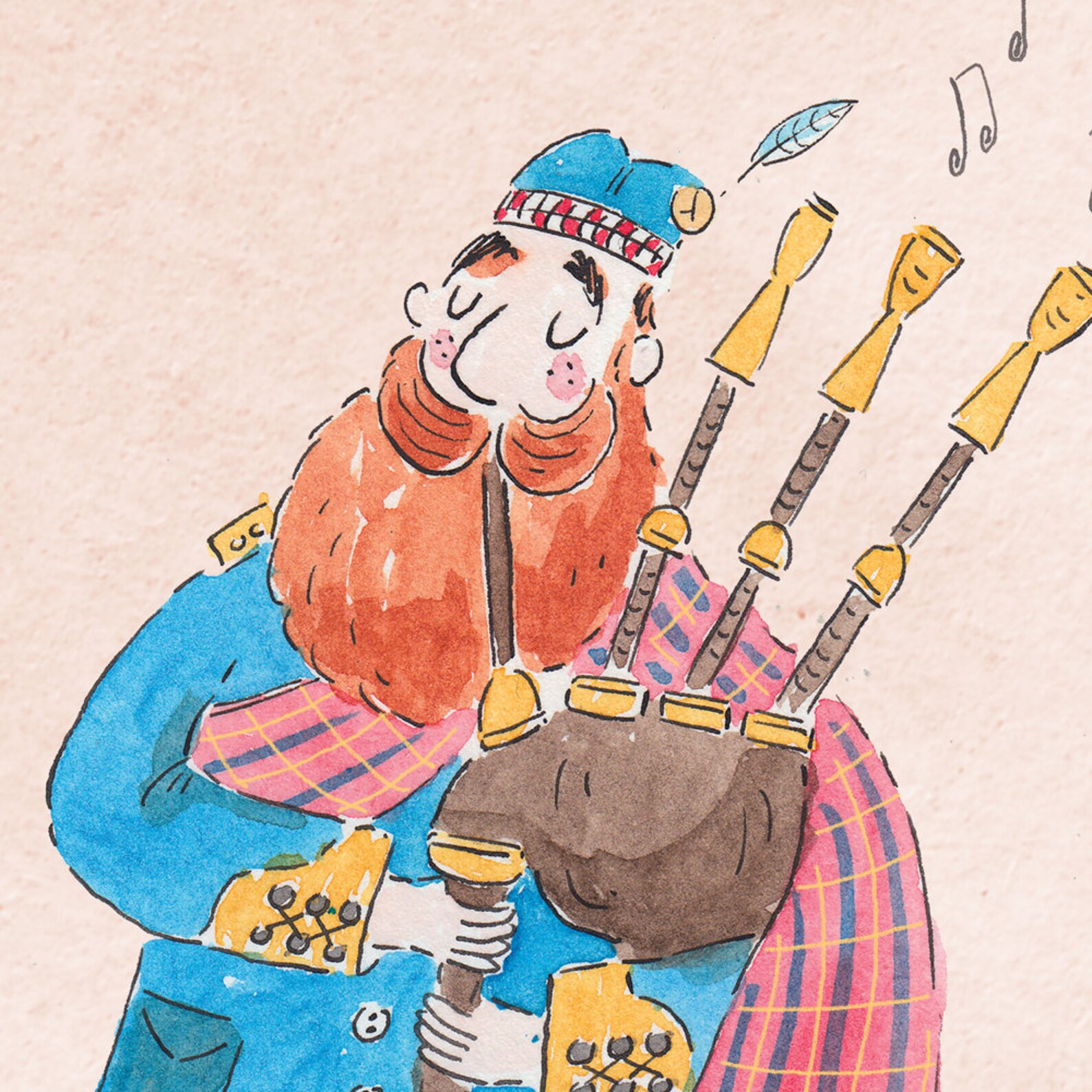 Scottish Tartan Bagpiper - Etsy