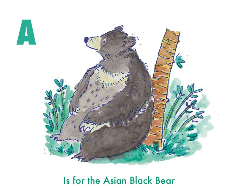 Endangered Animal Alphabet Art Print, Fox Bear Penguin Elephant - Etsy