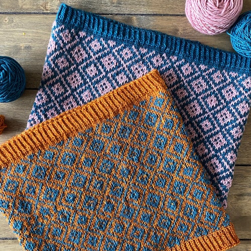 KNITTING PATTERN PDF Fair Isle Cowl Pattern Ponytail Hat - Etsy