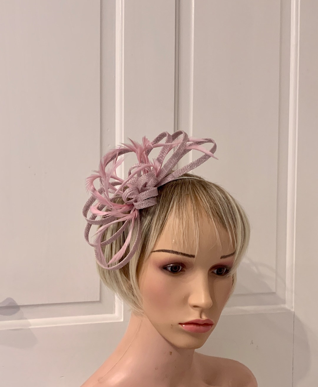 Heather Pink Feather Fascinator, Candy Pink Fascinator for Weddings ...