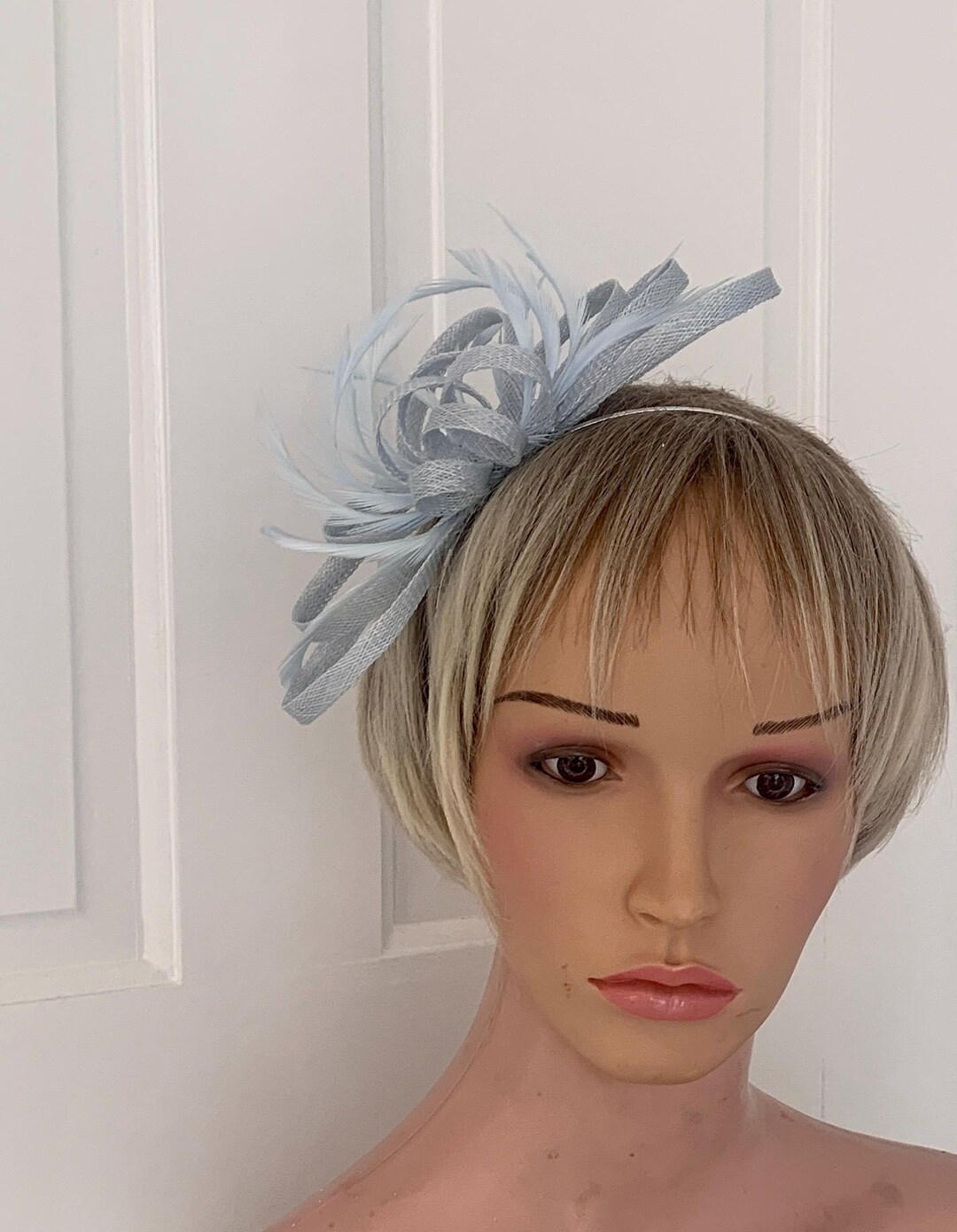 Baby Blue Feather Fascinator Made on a Comb or Hairband, Pale Blue ...