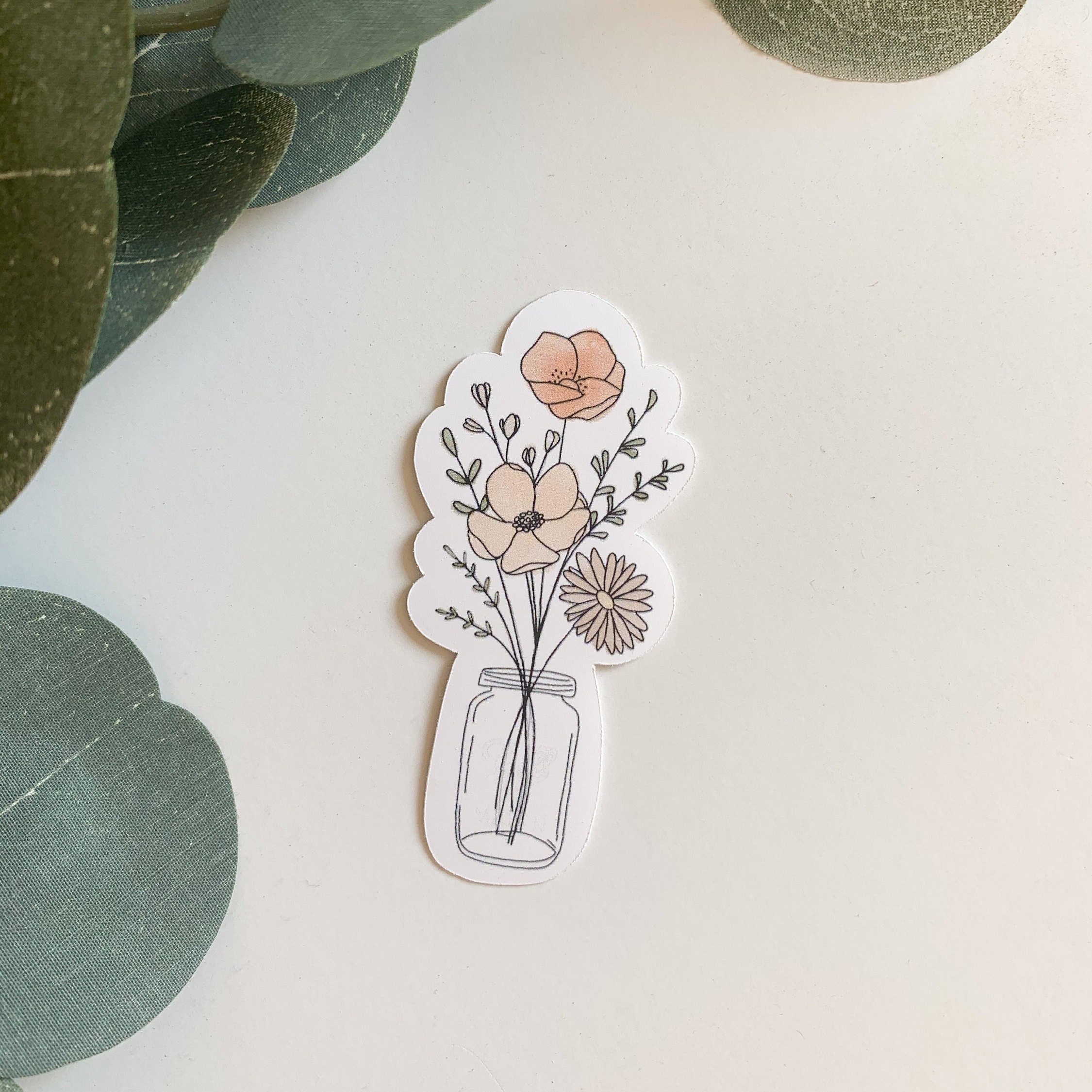 aesthetic die cut waterproof laptop sticker floral embroidery hoop ...