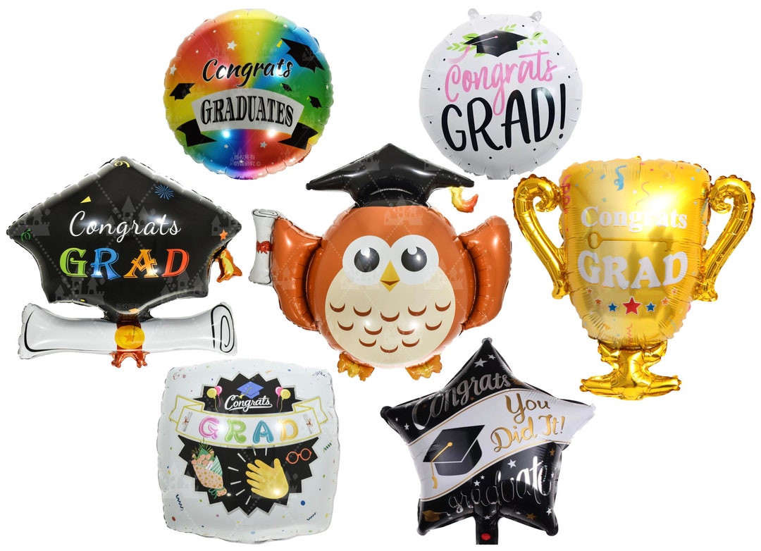 Graduation Balloon Grad Ceremony Hat Owl Congratulations Foil Balloon ...
