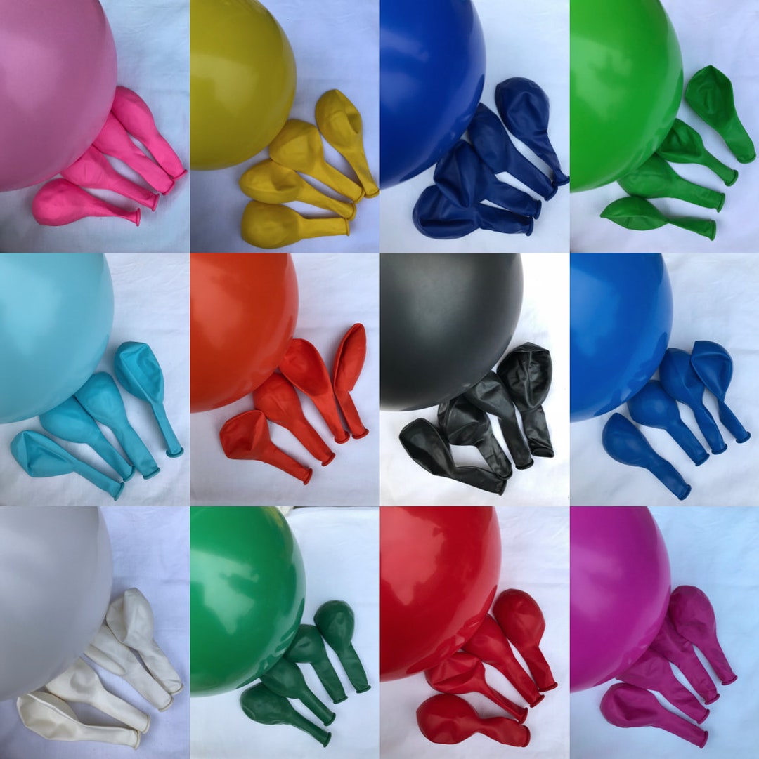 12 Balloons Solid Colours Latex Balloon Birthday Celebration Party ...