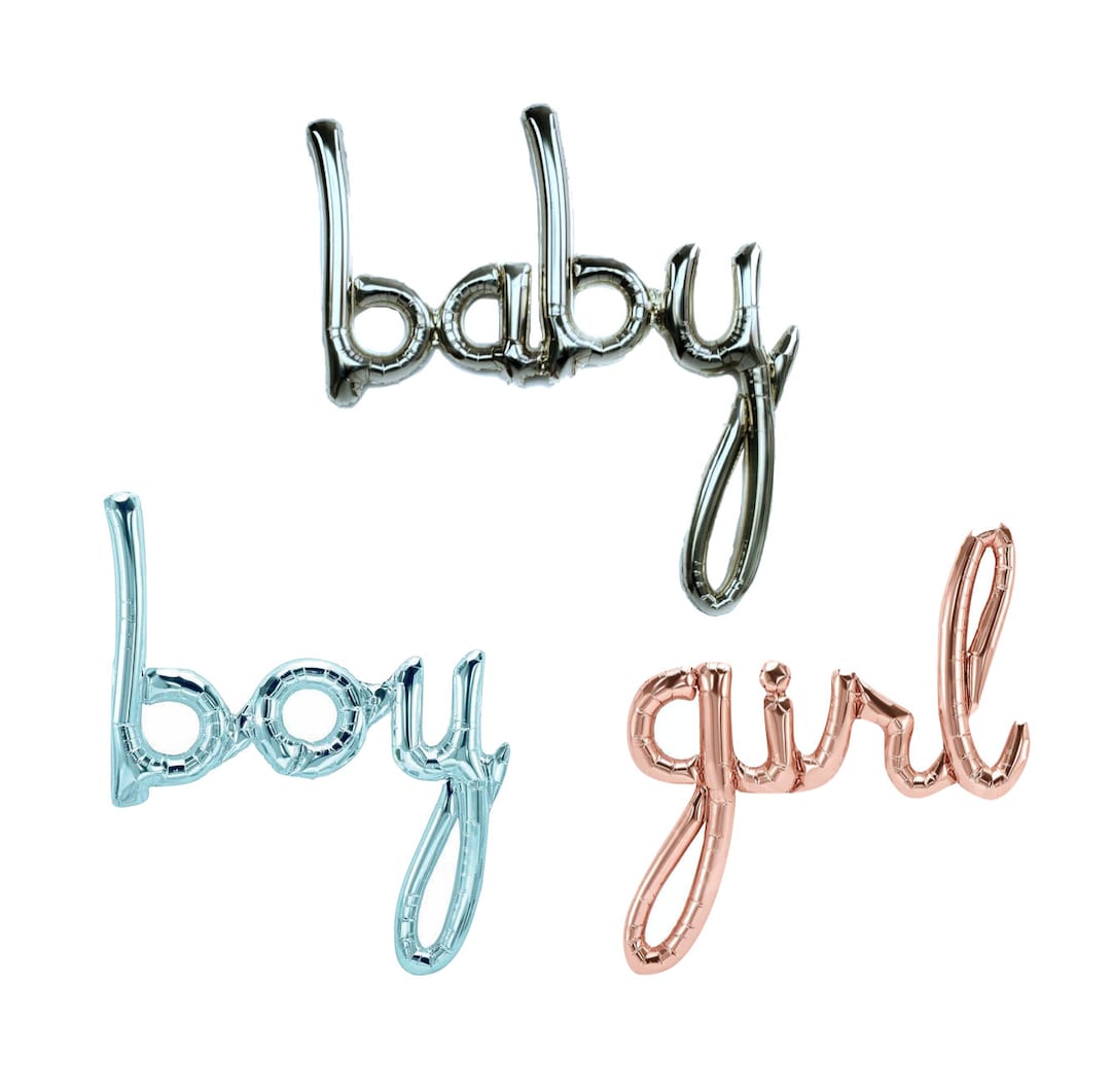 Baby Girl Boy Script Word Baby Shower Arrival Party Decoration Foil ...