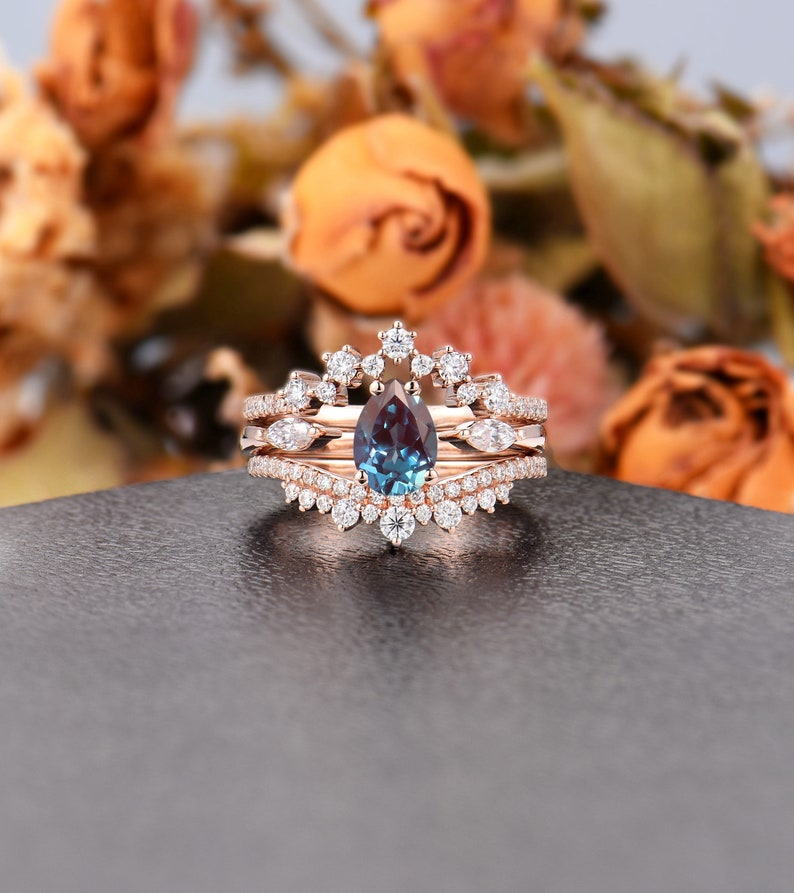 Salt and Pepper Diamond Ring Engagement Ring Rose Gold Petro - Etsy