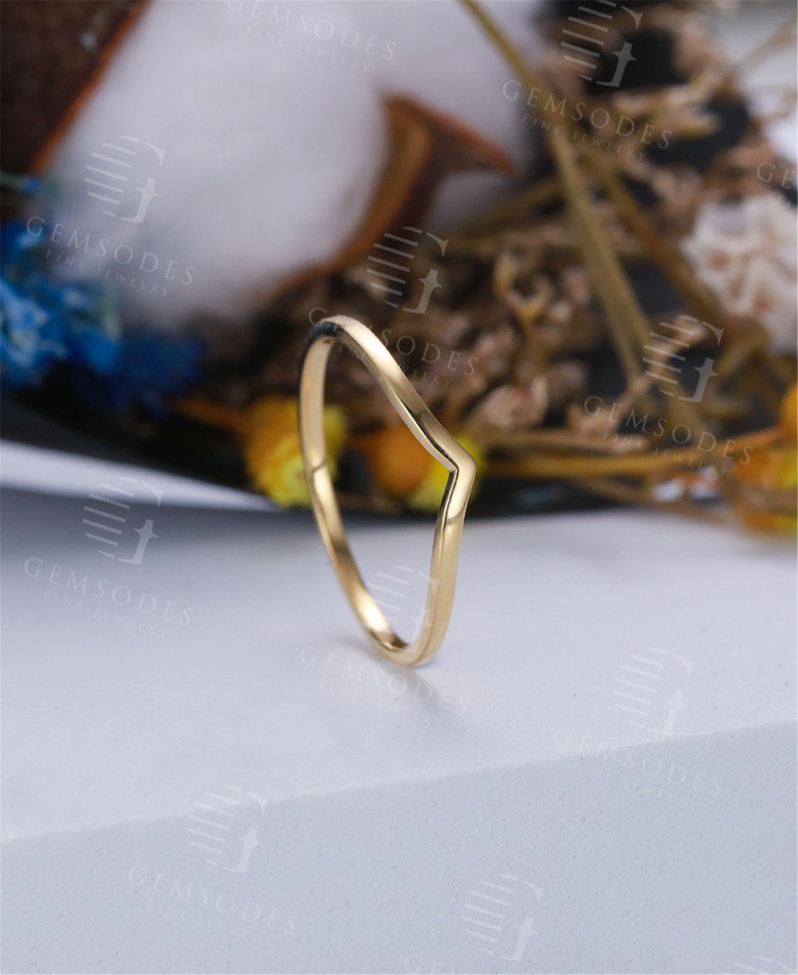 Simple Wedding Band Women Yellow Gold Stacking Matching Bridal - Etsy