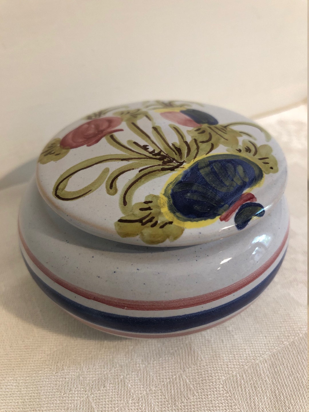 Italian Ceramic Small Pot or Container With Lid - Etsy