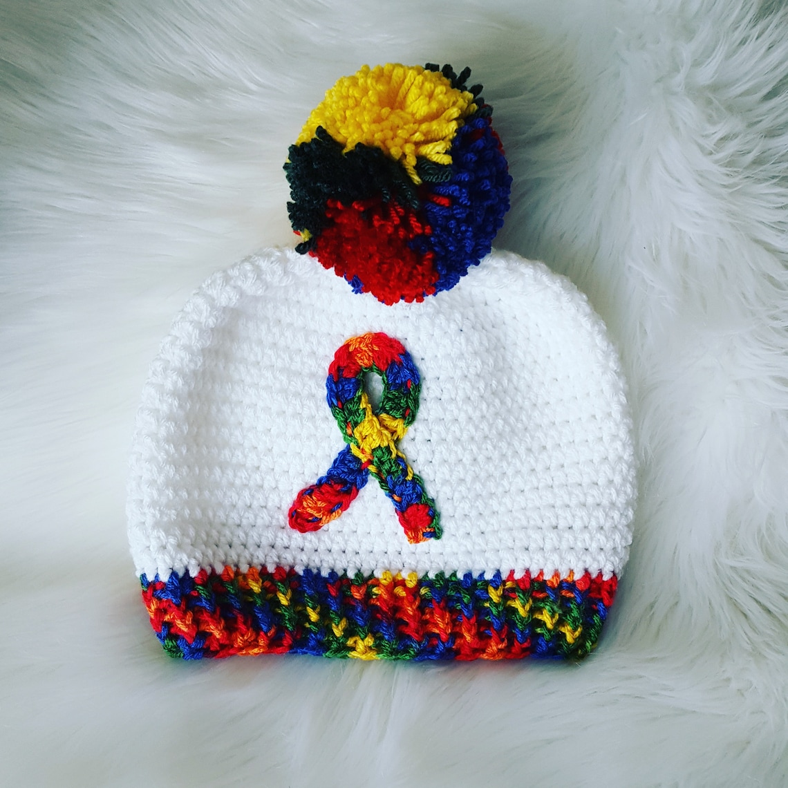 Autism awareness beanie autism hat rainbow beanie ASD hat | Etsy