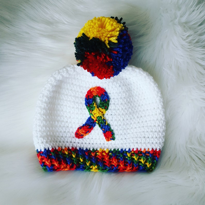 Autism Awareness Beanie Autism Hat Rainbow Beanie ASD Hat | Etsy