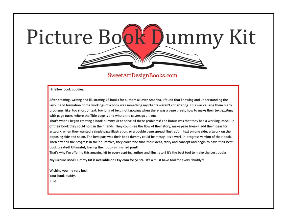 Printable Picture Book Dummy Kit - Etsy