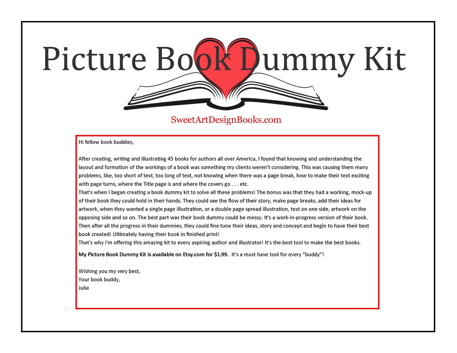 Printable Picture Book Dummy Kit - Etsy