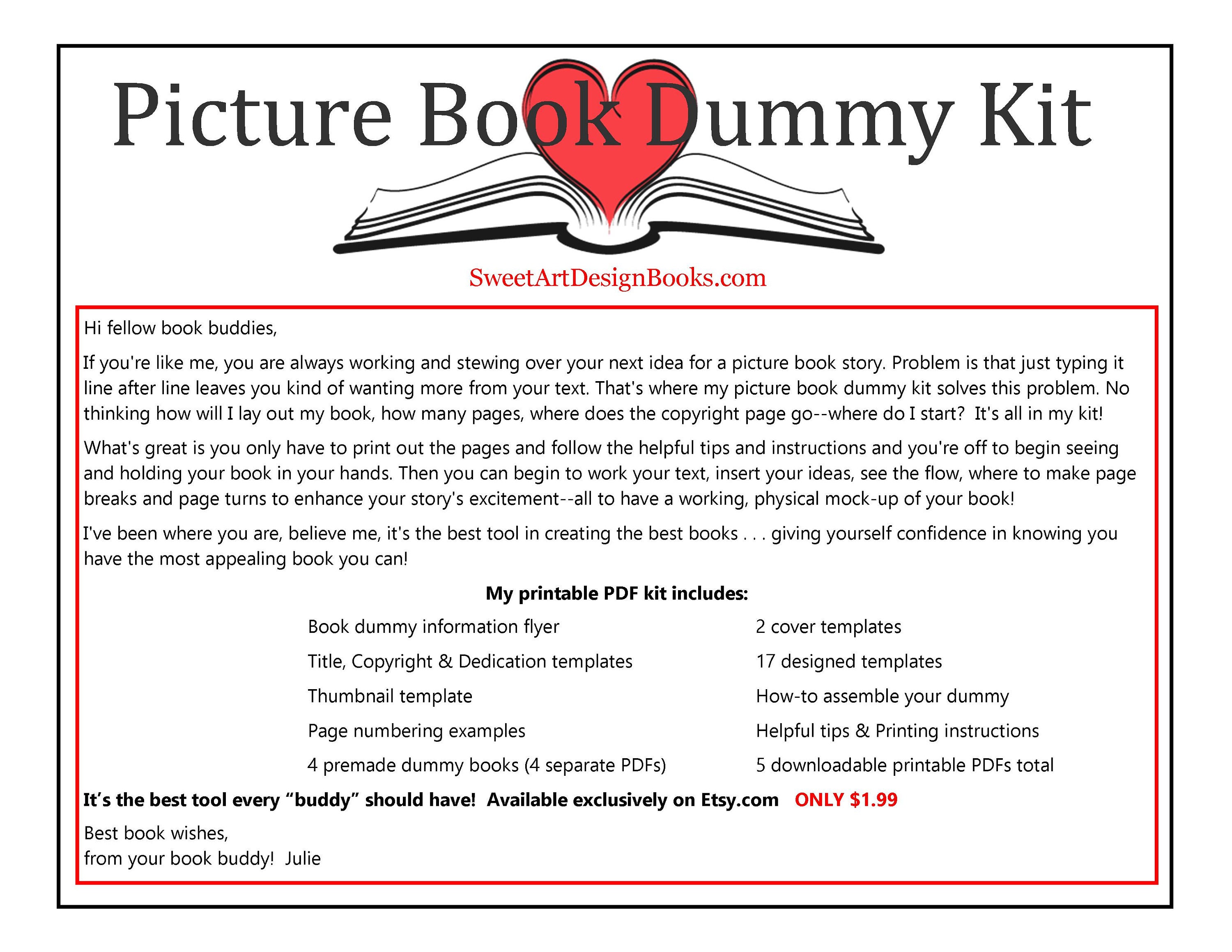 Printable Picture Book Dummy Kit - Etsy