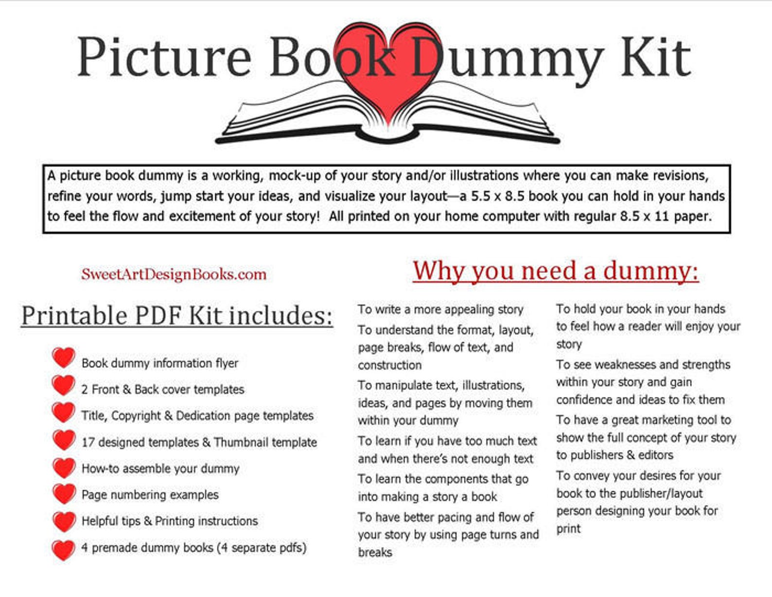 Printable Picture Book Dummy Kit - Etsy